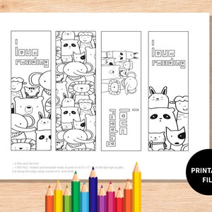 Printable Bookmarks, Animals Bookmarks, Coloring Page ,printable ...