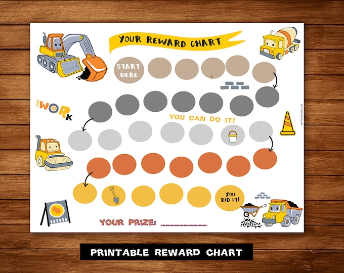 Tractor Reward Chart, Tractor Potty Chart, Boy Reward Chart, Printable ...