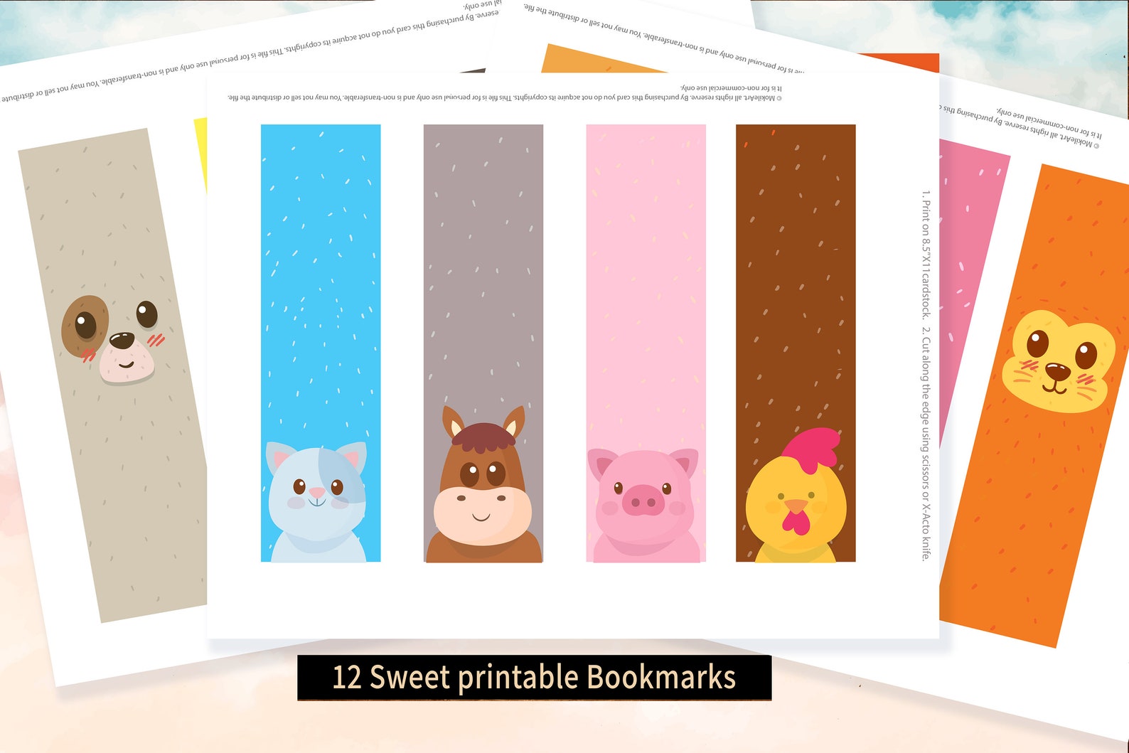 Printable Bookmarks Template, Animals Bookmarks, Printable Bookmarks ...