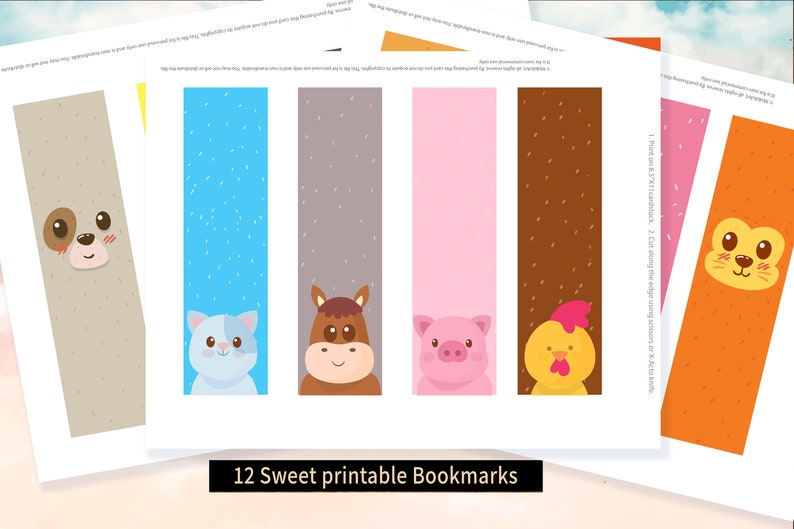 Printable Bookmarks Template, Animals Bookmarks, Printable Bookmarks ...