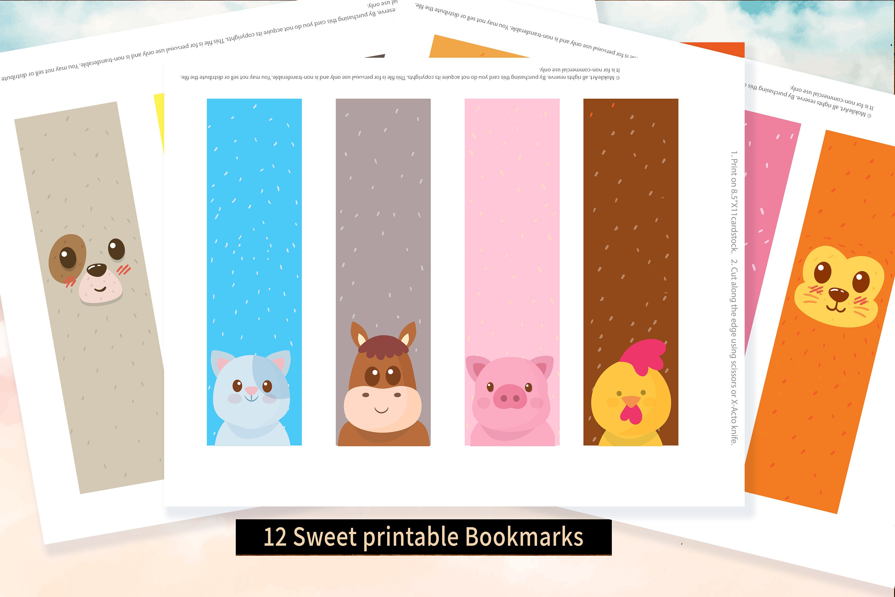 Printable Bookmarks Template Animals Bookmarks Printable - Etsy