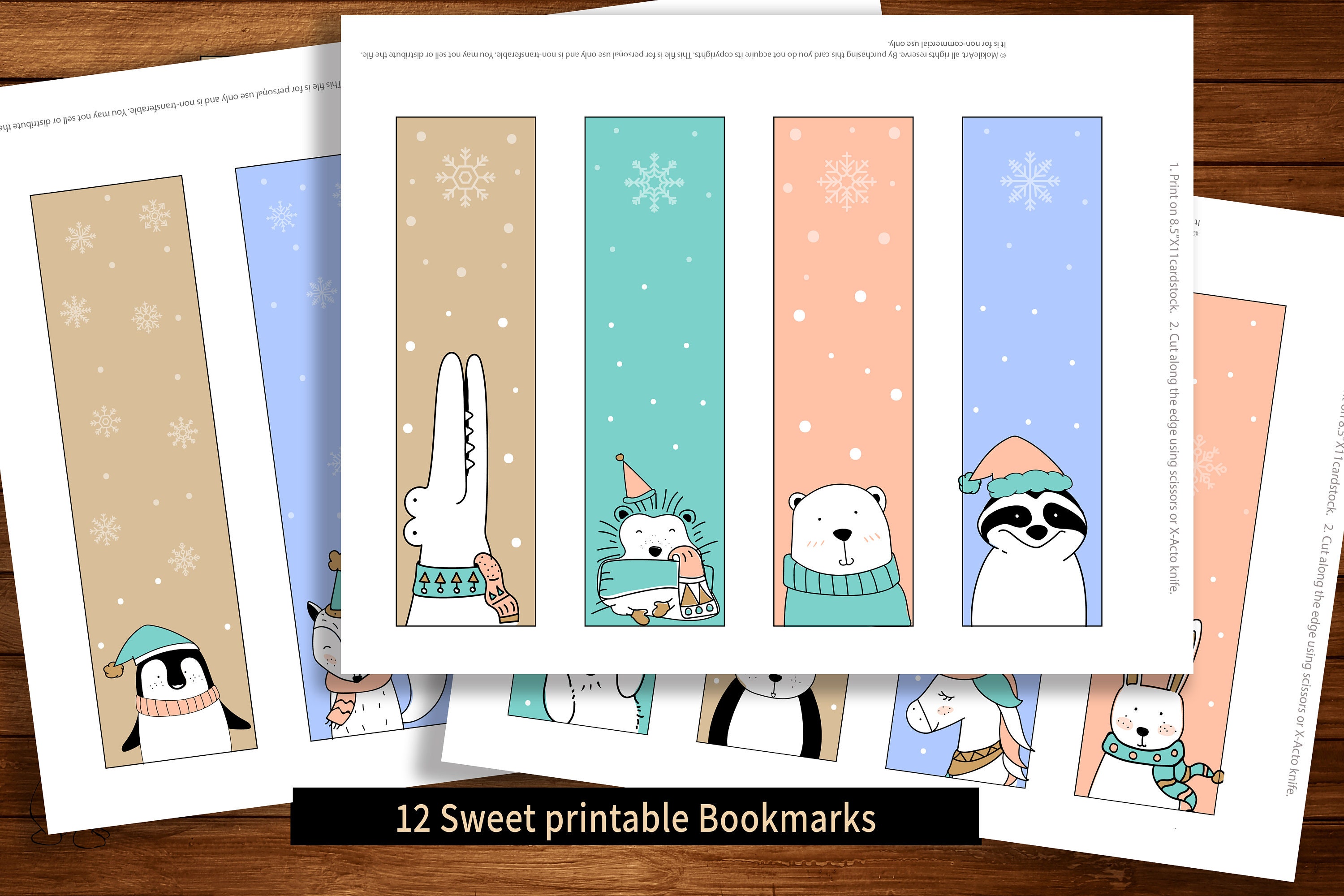Printable Bookmarks Template, Animals Bookmarks, Printable Bookmarks ...