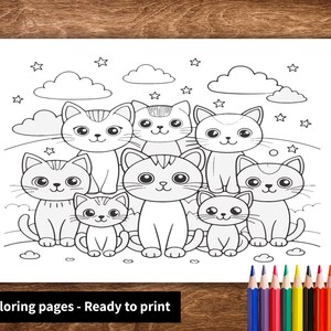 Printable Cat Coloring Pages 12 Cute and Playful Cat Designs Fun Cat ...