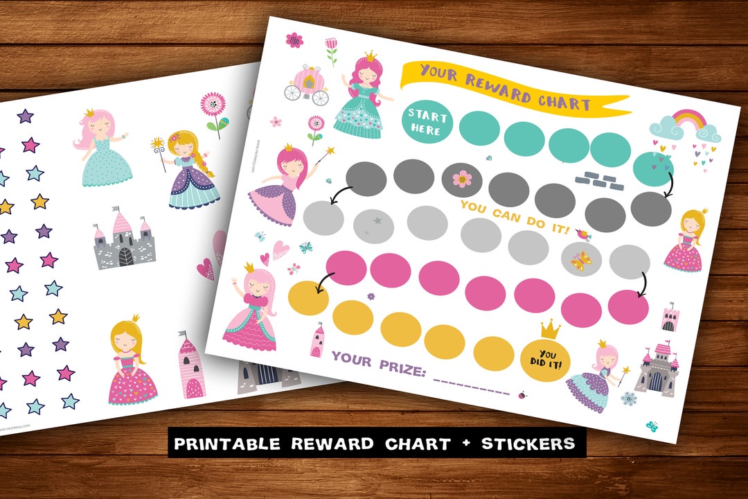 Reward Chart,,printable Princess, Sticker Chart,princess Reward Chart ...