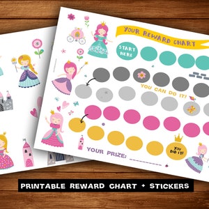 Reward Chart,,printable Princess, Sticker Chart,princess Reward Chart ...