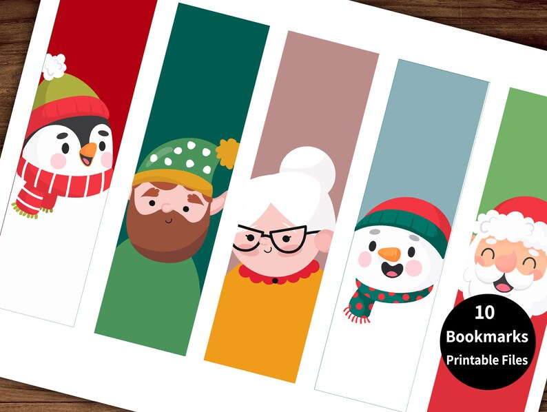 Christmas Bookmarks & Stickers | Printable Holiday Bundle - Etsy Canada