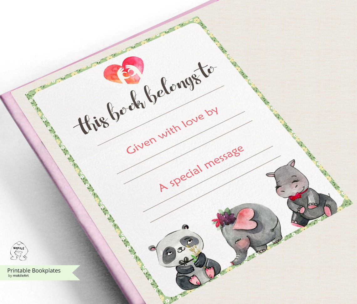 Printable Bookplates,book Plates,baby Shower Bookplate,instant Download ...