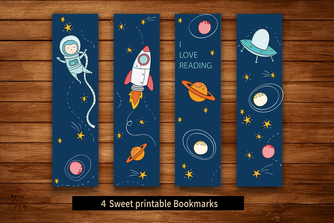 Bookmarks for kids Bookmarks Template space Bookmarks | Etsy