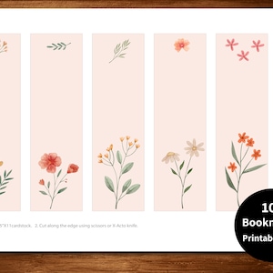 Watercolor Floral Bookmarks: Printable Flower Gift Set (PDF) - Etsy