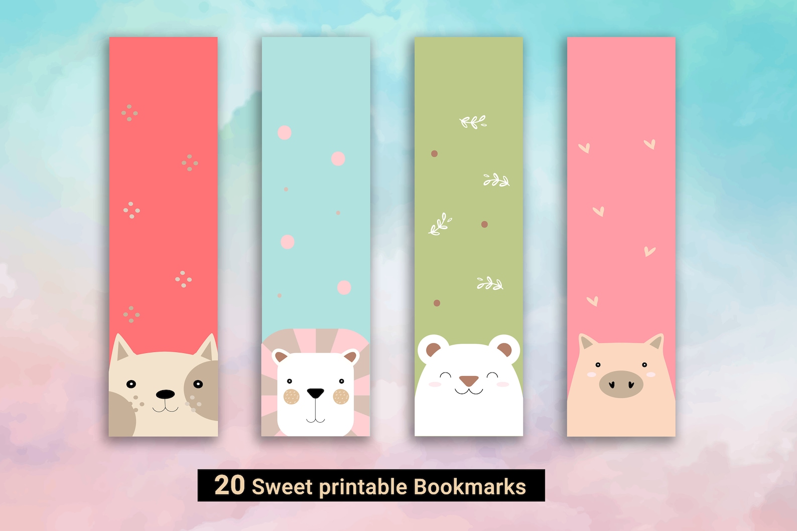 Bookmarks for Kids, Bookmarks Template, Animal Bookmarks, Printable ...
