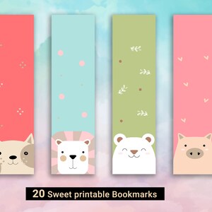 Bookmarks for Kids, Bookmarks Template, Animal Bookmarks, Printable ...
