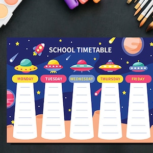 Weekly Schedule Printable, Space Printable, Weekly Organizer, Weekly ...