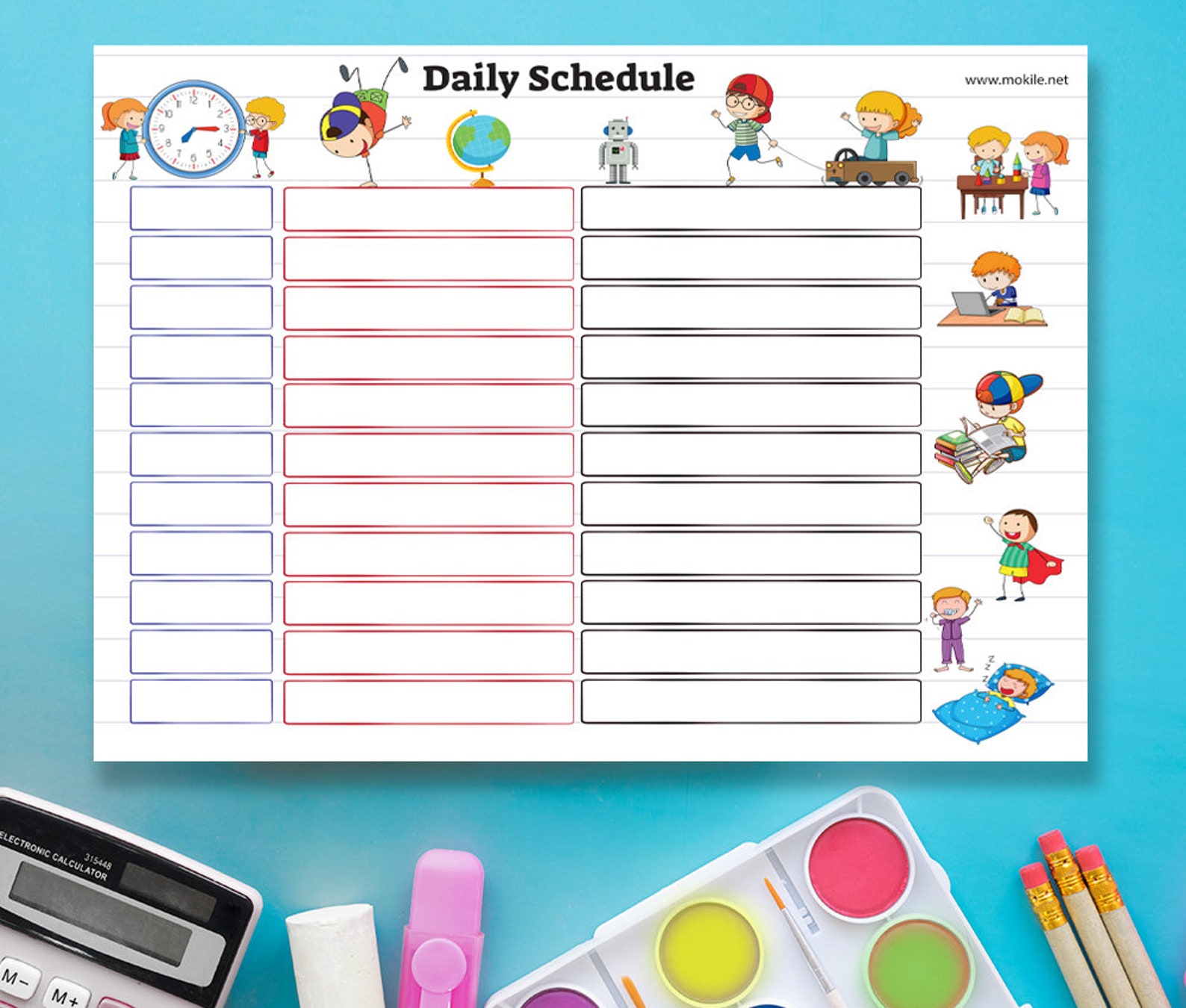 Routine Chart Kids,daily Routine Chart,printable,pdf,morning and ...