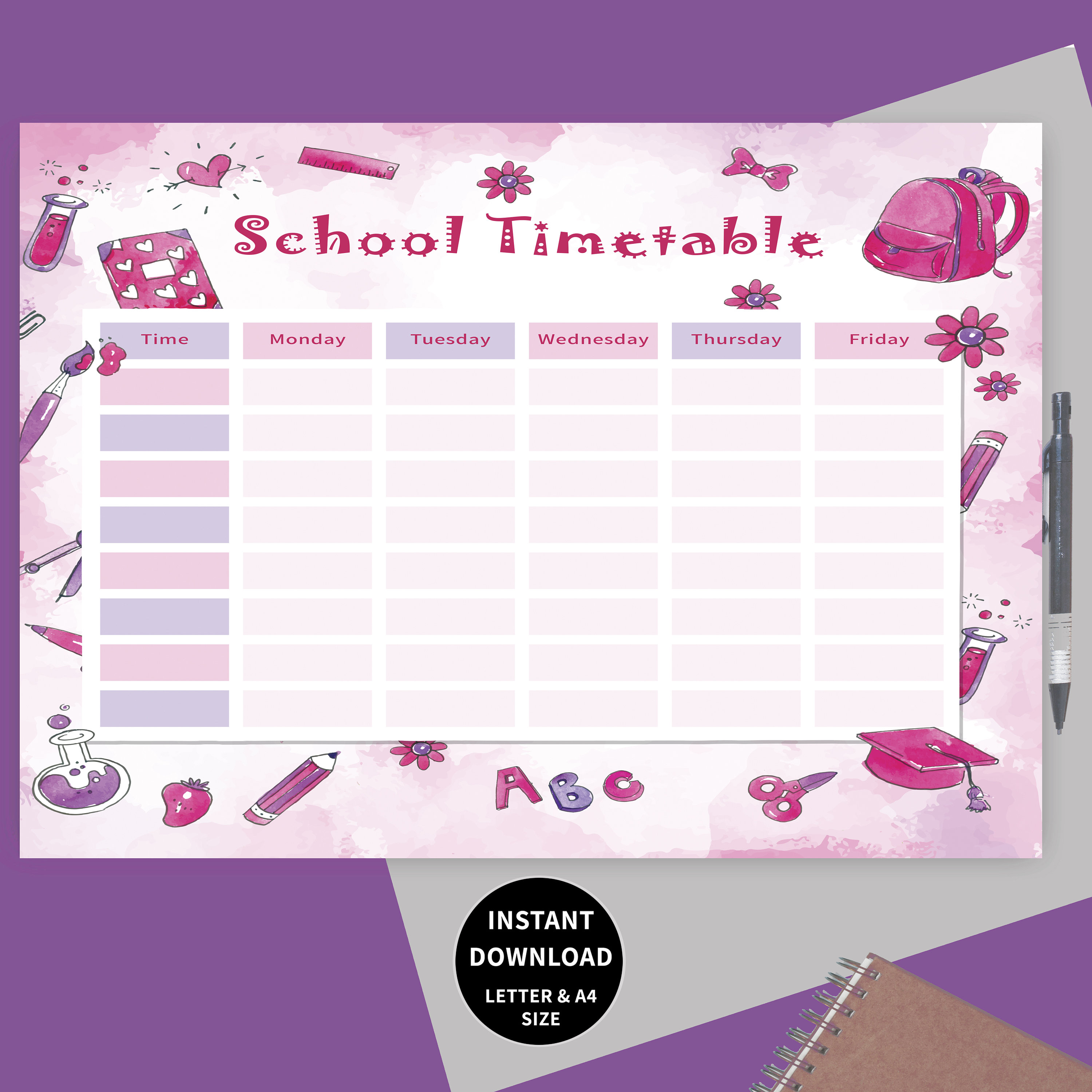 Kids Daily Schedule,printable Planner,weekly Organizer,weekly Printable ...