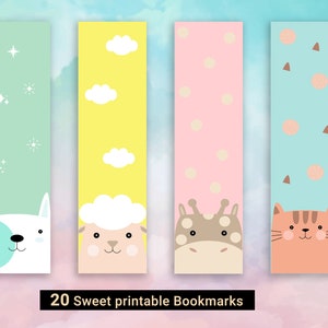 Bookmarks for Kids, Bookmarks Template, Animal Bookmarks, Printable ...