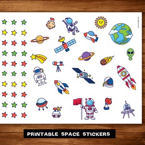Reward Chart, Printable Space Reward Chart, Sticker Chart, Reward Chart ...