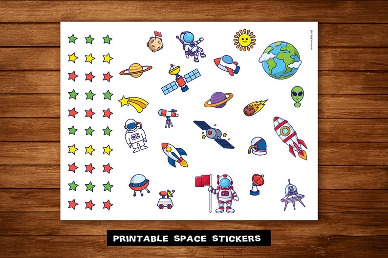 Space Reward Chart: Kids Printable Sticker Chart (PDF + JPG) - Etsy