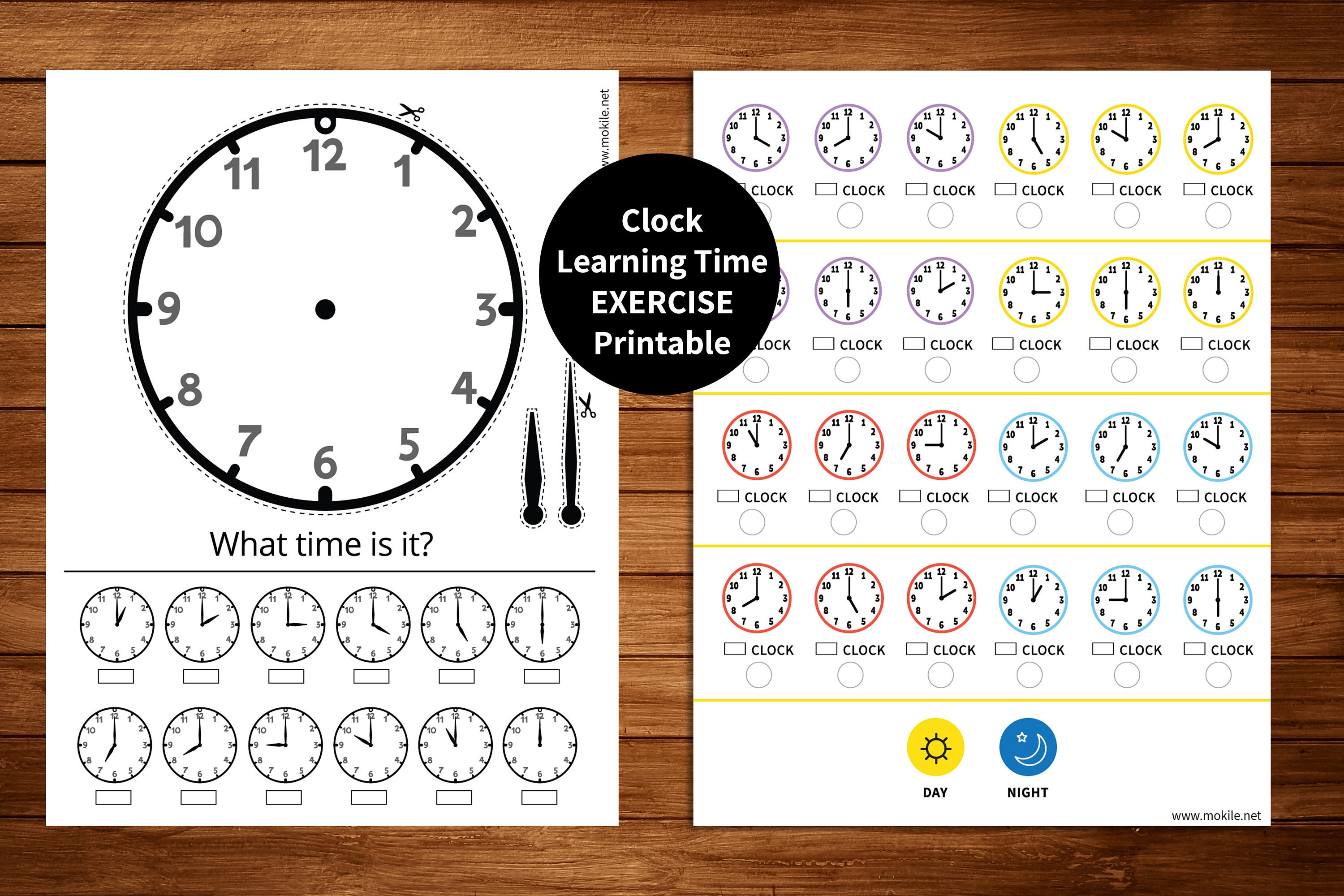 Telling the Time Educational Gamesprintable Clocklearning - Etsy