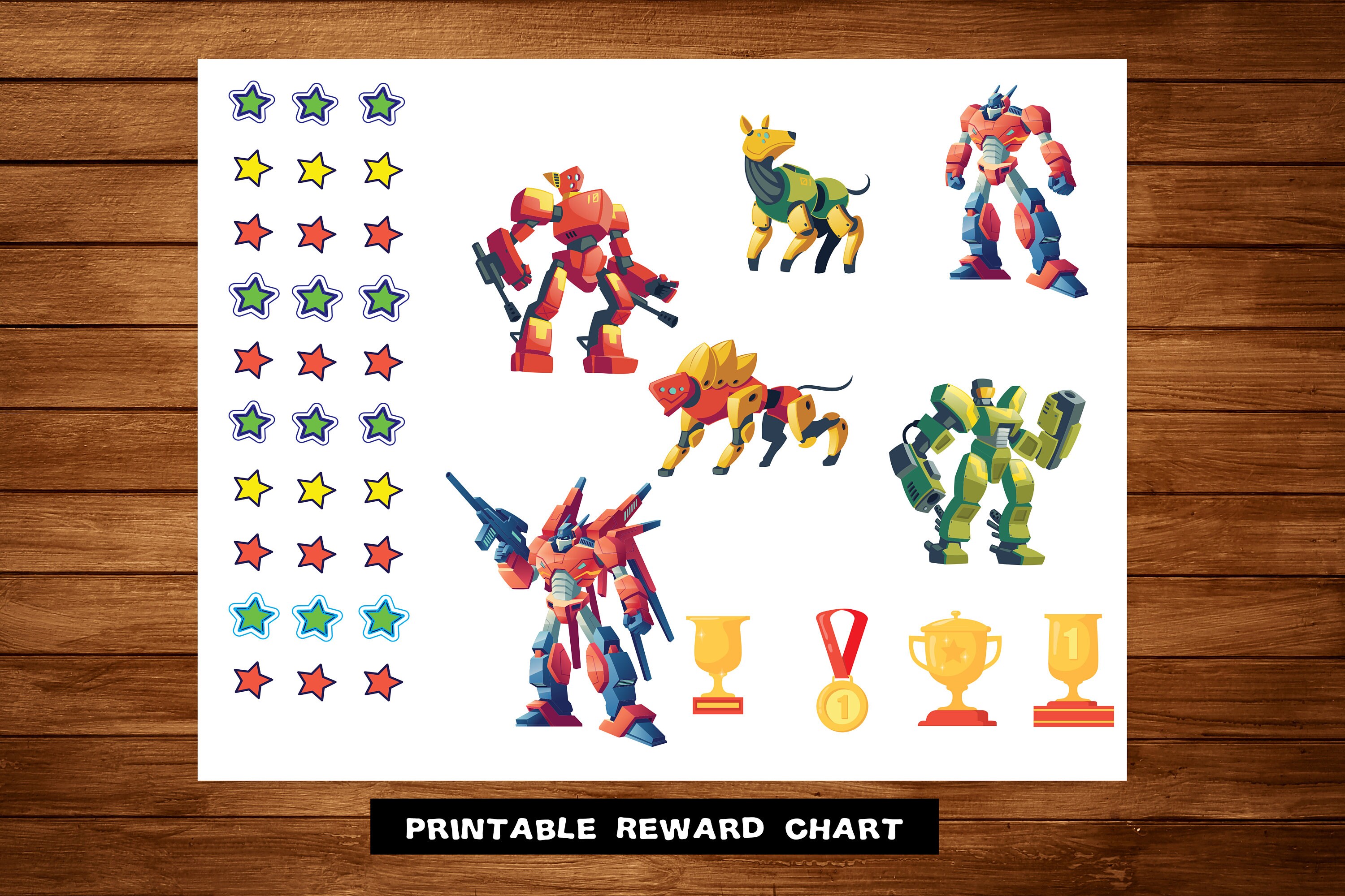 Transformers Reward Chart – Printable Stickers & Coloring Page Set - Etsy