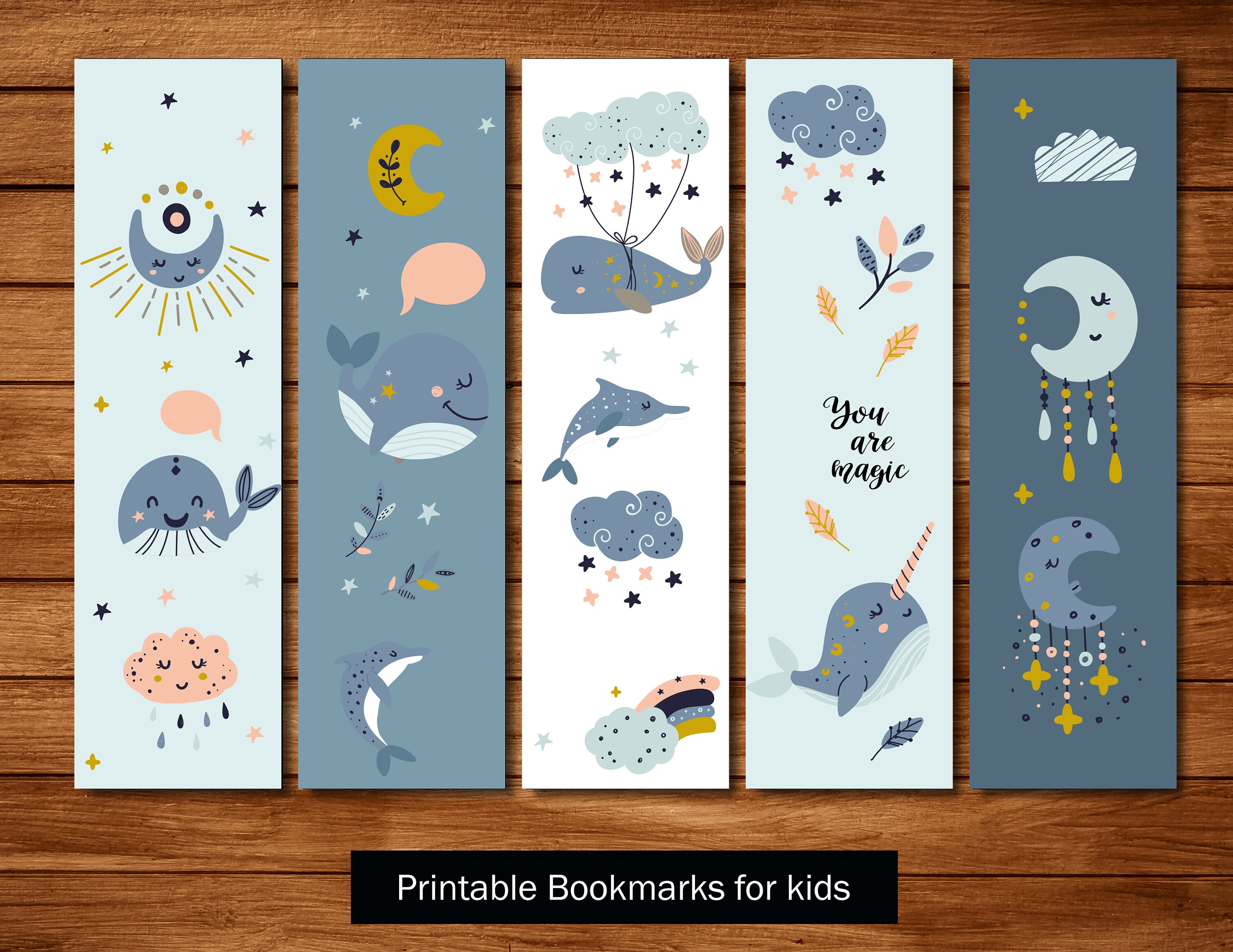 Printable Bookmarks Template, Printable Bookmarks Set, Bookmarks ...
