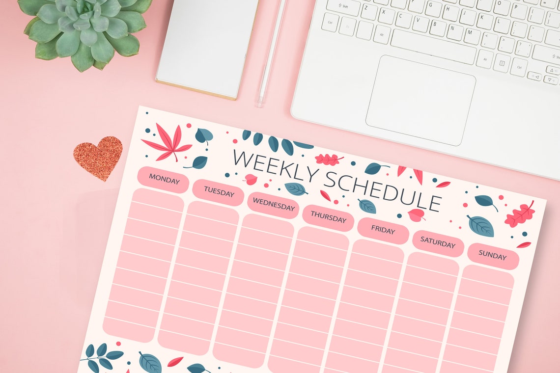 Weekly Schedule Printable, Planner Printable, Weekly Printable, Daily ...