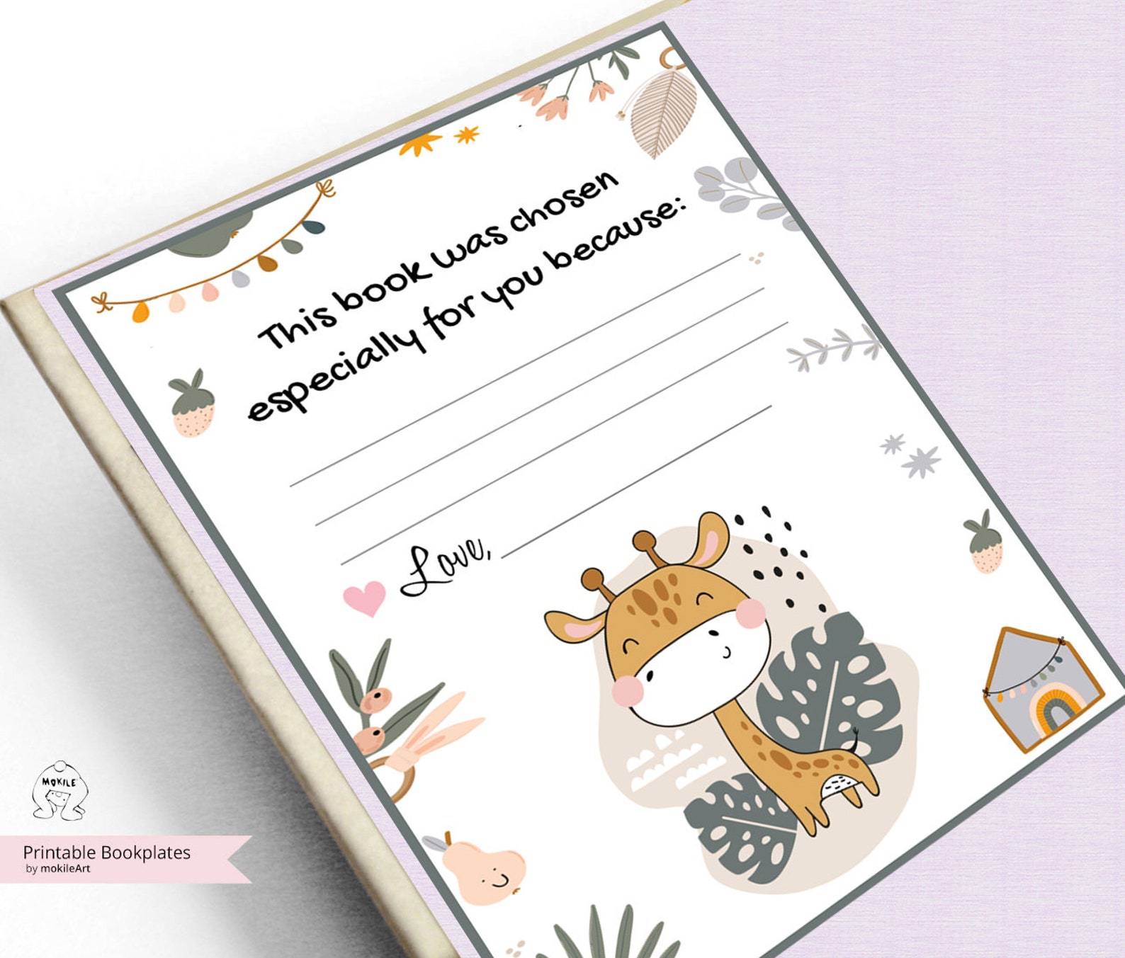 Printable Bookplate book Plates baby Shower Bookplate 3 - Etsy