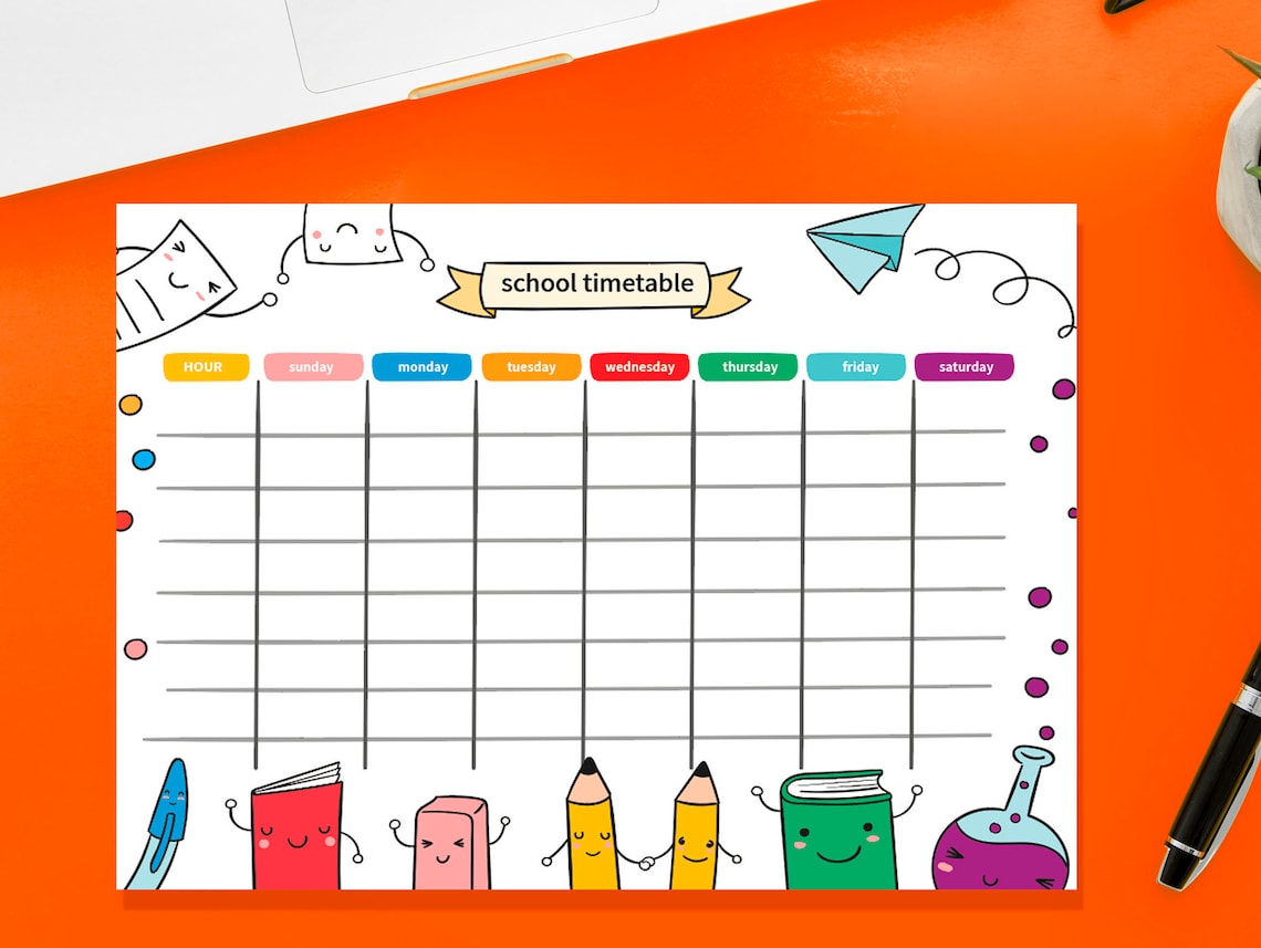 Kids Daily Schedule, Planner Printable, Activates Printable,home School ...