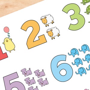 Numbers Chart counting Numbers-counting Animals toddler Chart, Learning ...
