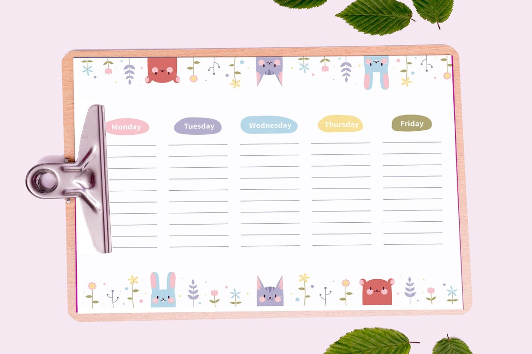 Kids Daily Schedule, Planner Printable, Activates Printable,printable ...