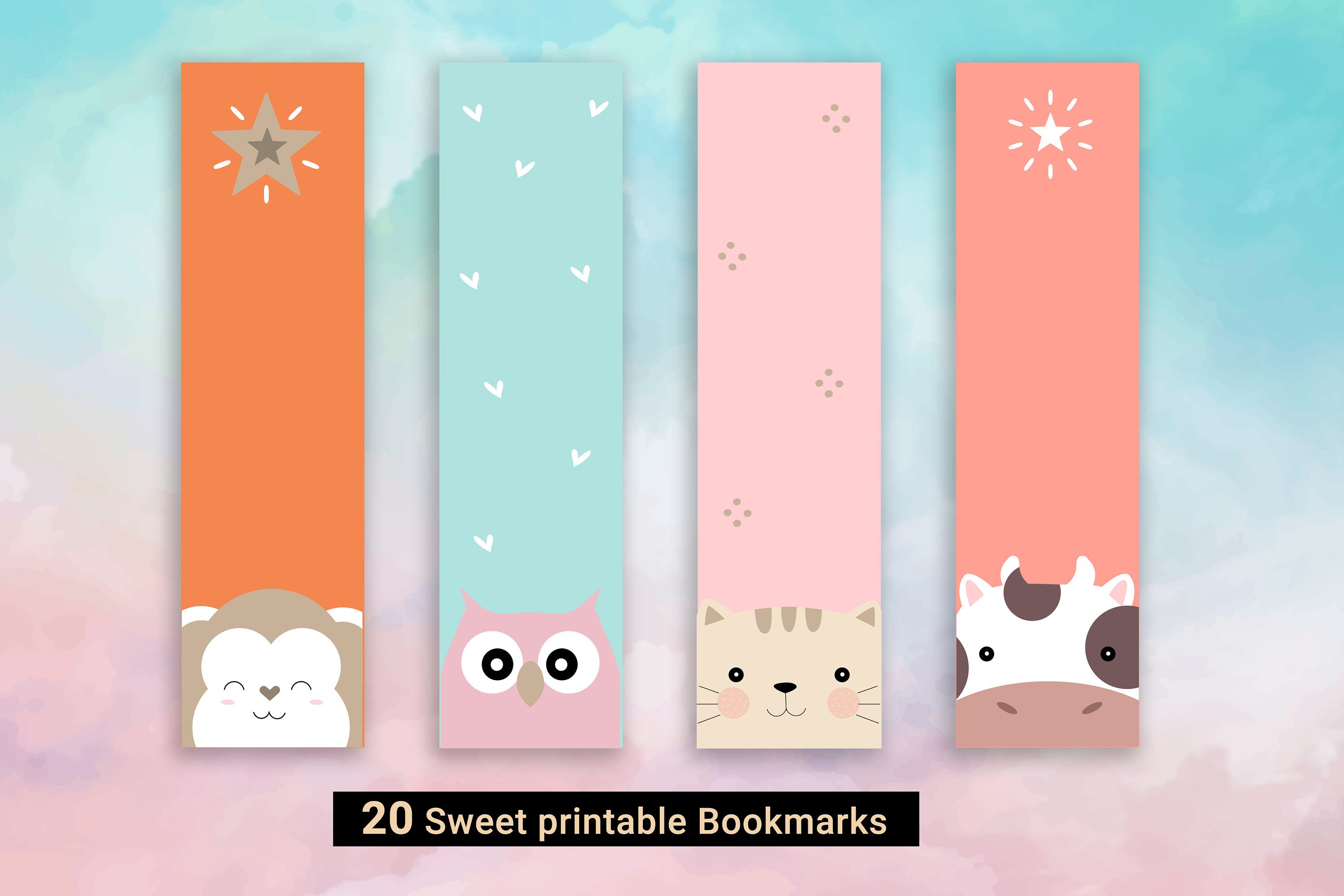 Bookmarks for Kids, Bookmarks Template, Animal Bookmarks, Printable ...