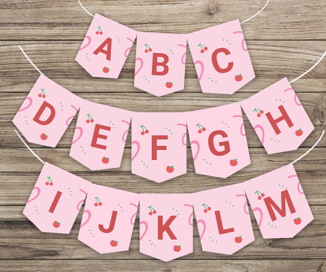 Banderines imprimibles para el aula ABC y 123: un elegante juego ...