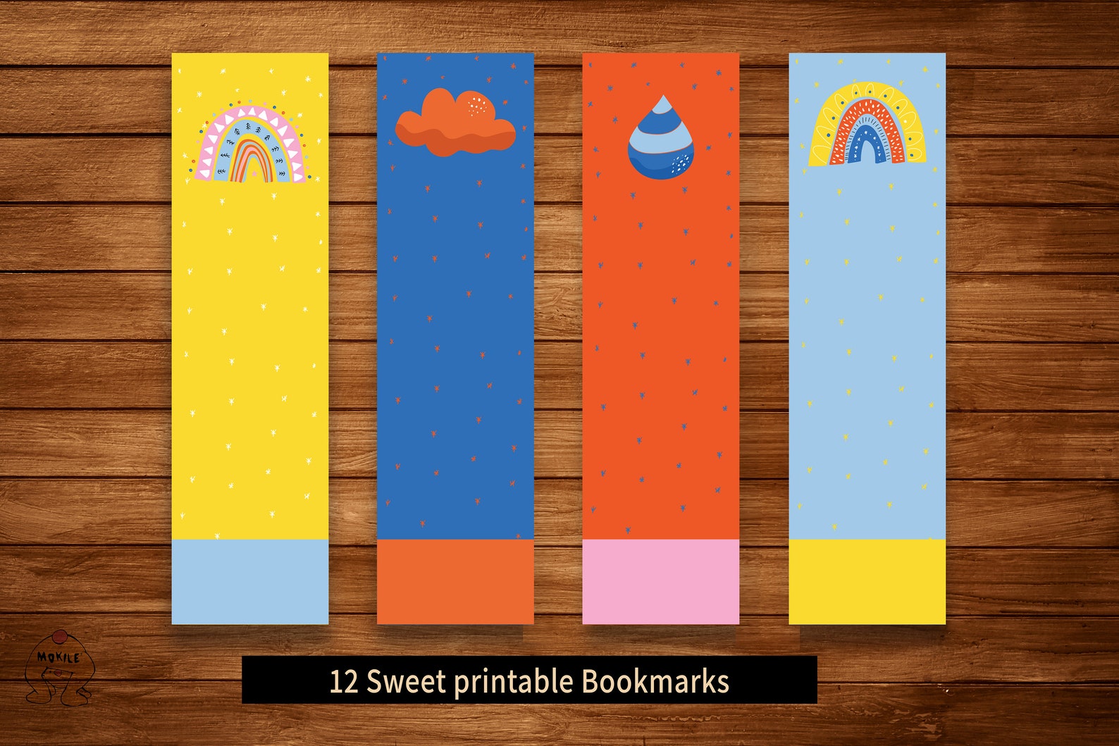 Rainbow Bookmarks: Printable Template Set (digital Download) - Etsy