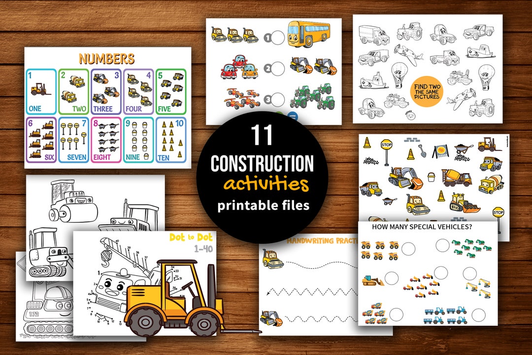 Construction Printable, Construction Cards ,construction Clipart ...