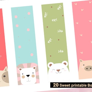 Bookmarks for Kids, Bookmarks Template, Animal Bookmarks, Printable ...