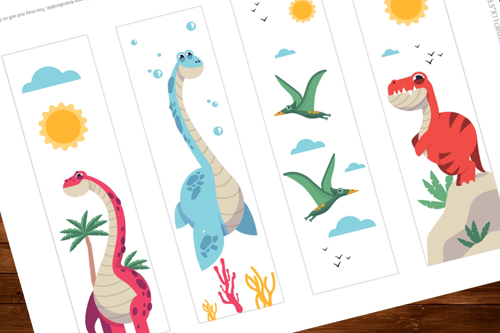 Printable Bookmarks Template, Dinosaur Bookmarks, Printable Bookmarks ...