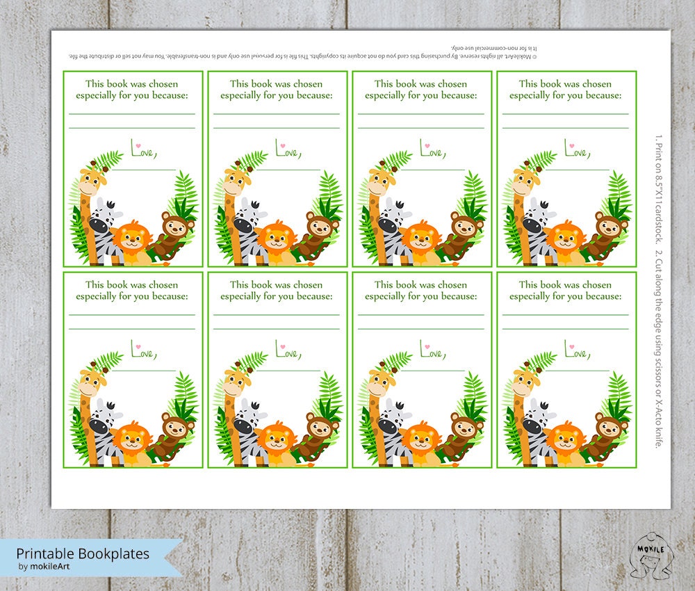Printable Bookplates,book Plates,baby Shower Bookplate,instant Download ...