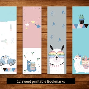 Llama & Cactus Printable Bookmarks: Set of 12 (PDF) - Etsy