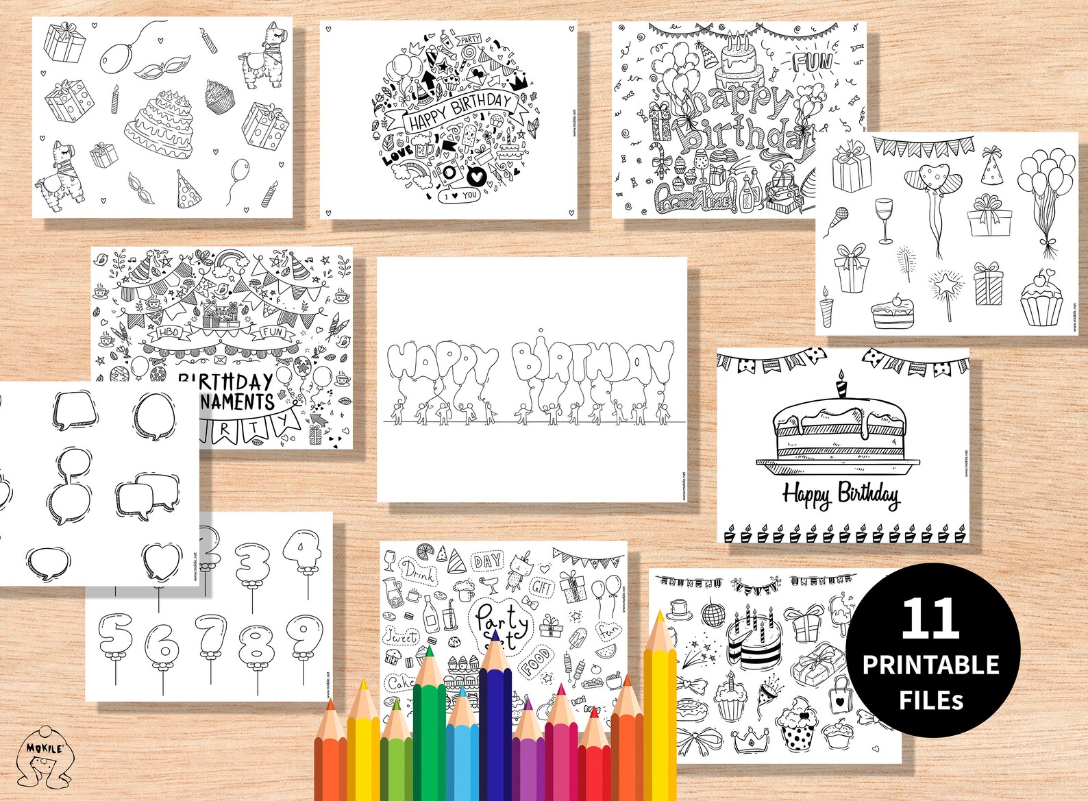 Birthday Activity Pages,birthday Printable,printable Coloring Pages ...