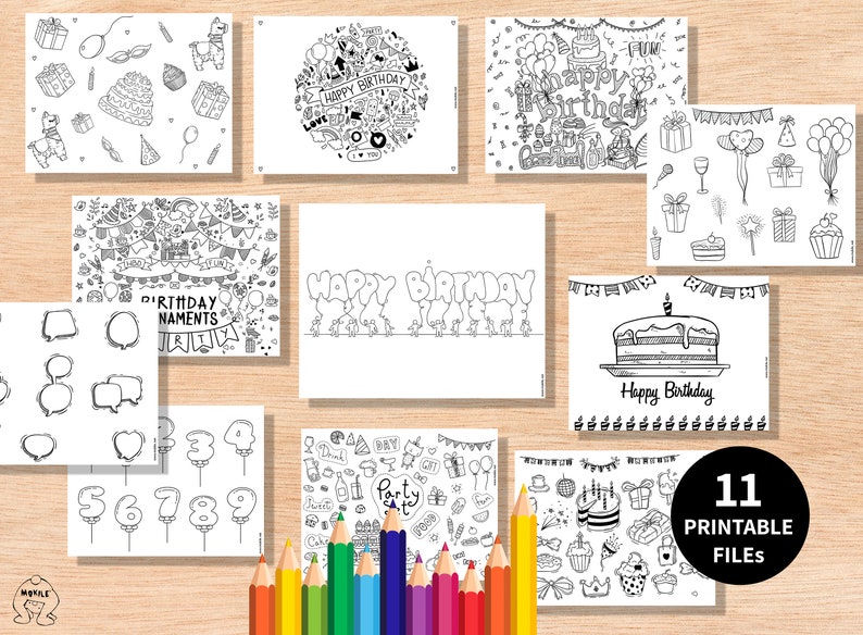 Birthday Activity Pages,birthday Printable,printable Coloring Pages ...
