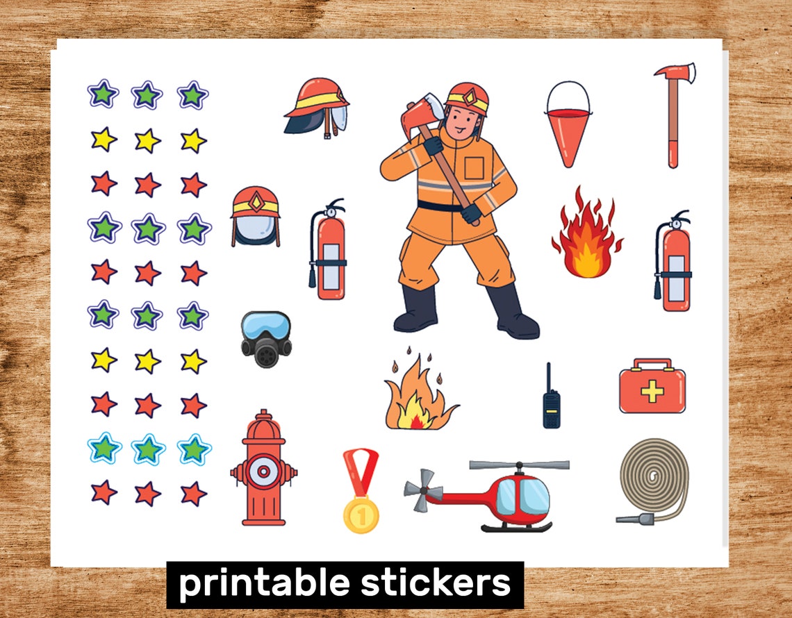 Printable Fire Engin Reward Chart Sticker Chart Instant - Etsy