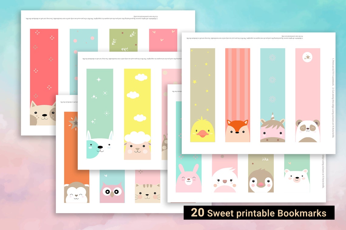 Bookmarks for Kids Bookmarks Template Animal Bookmarks - Etsy