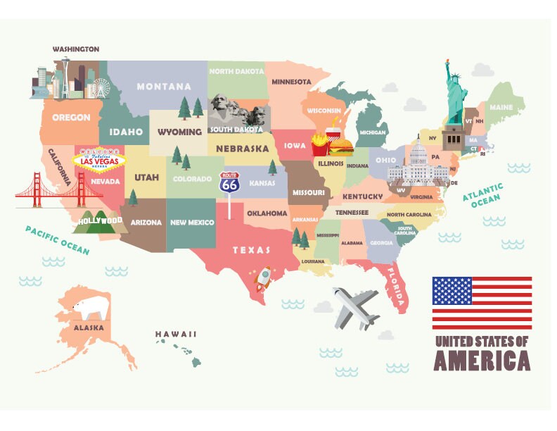 United States Geography Maps Activities,clipart of Usa,geography Map ...