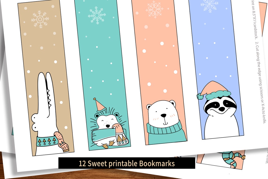 Printable Bookmarks Template Animals Bookmarks Printable - Etsy