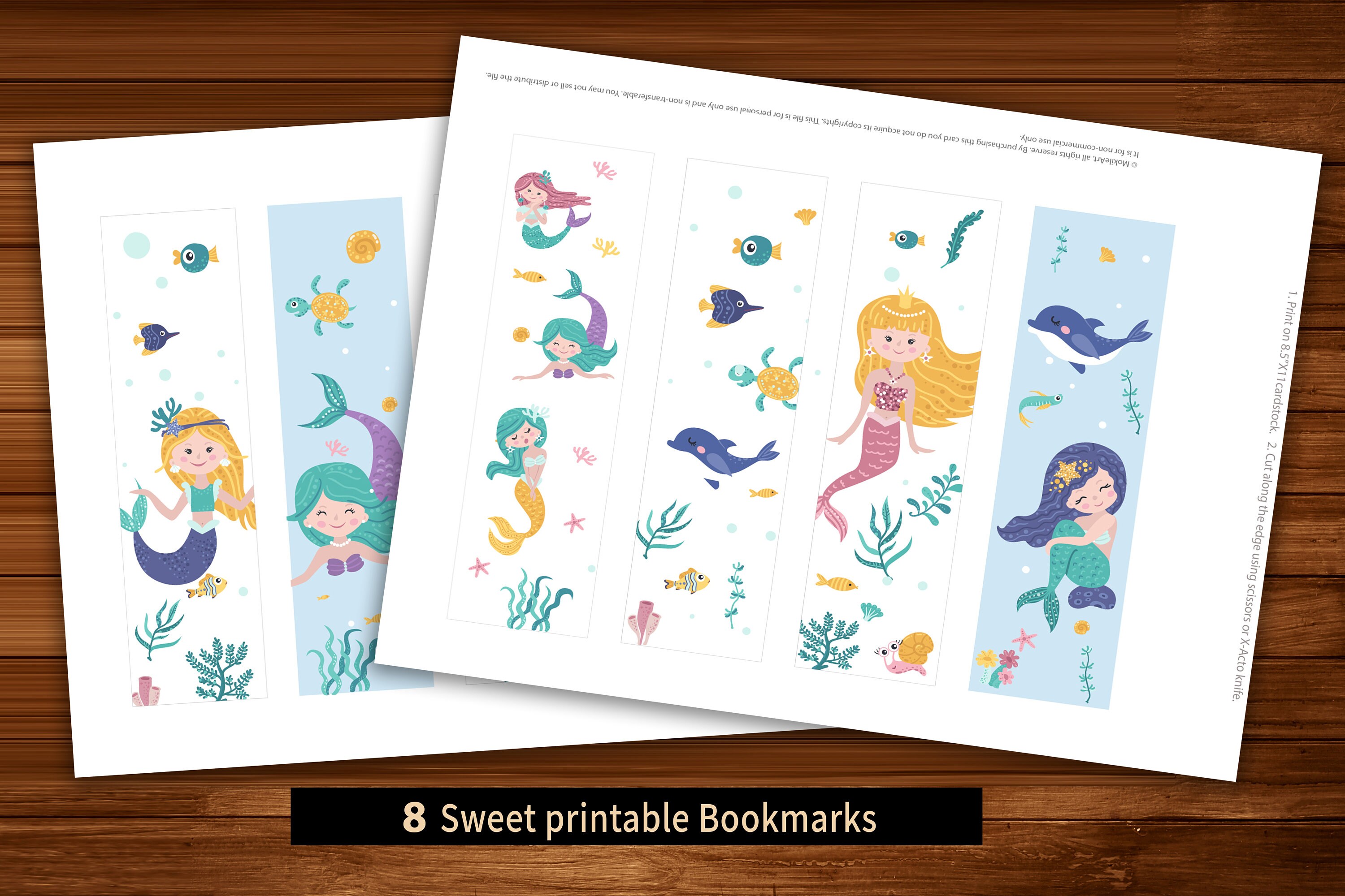 Printable Bookmarks Template Mermaids Bookmarks Printable - Etsy Canada