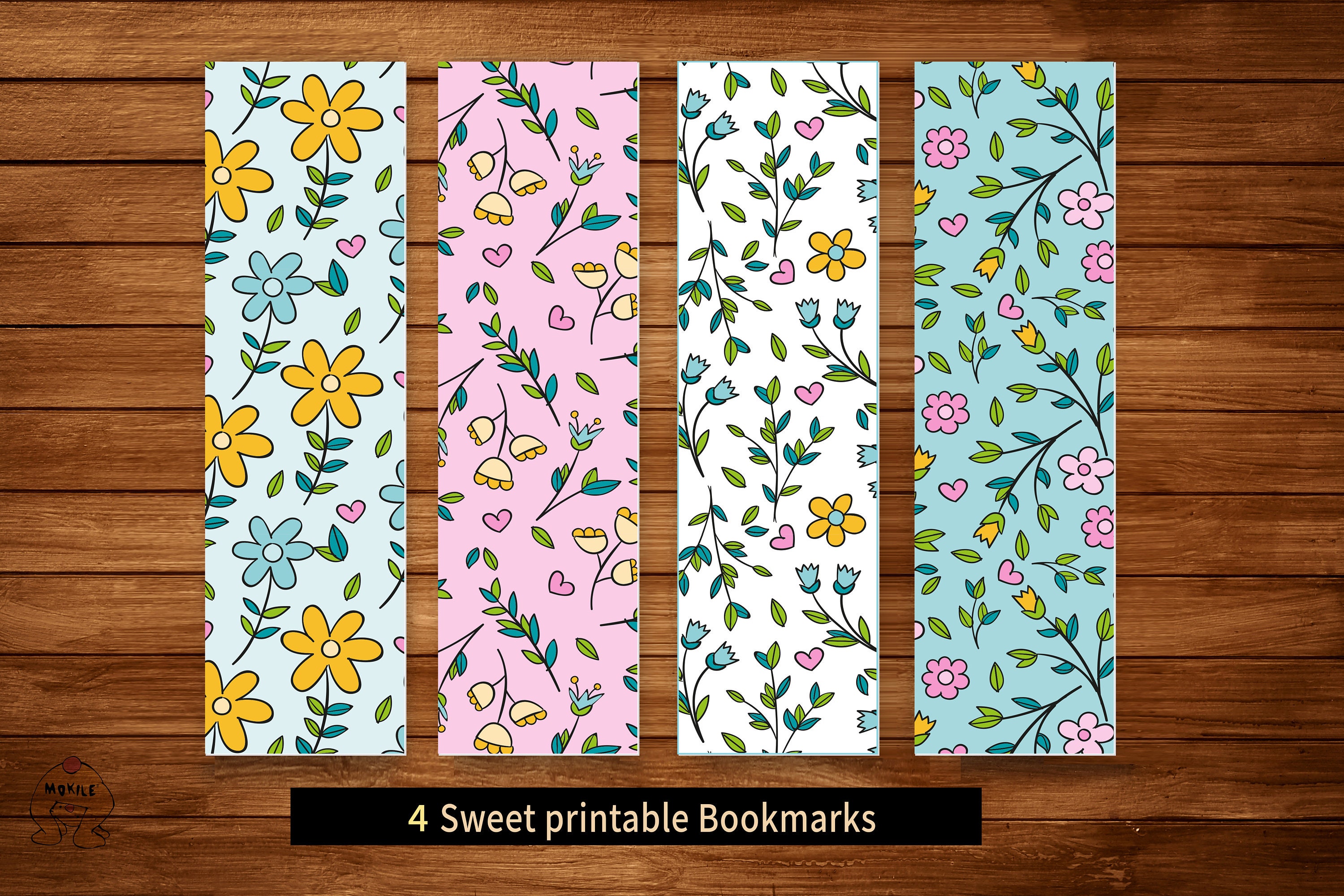 Printable Bookmarks Template Flowers Bookmarks Printable - Etsy