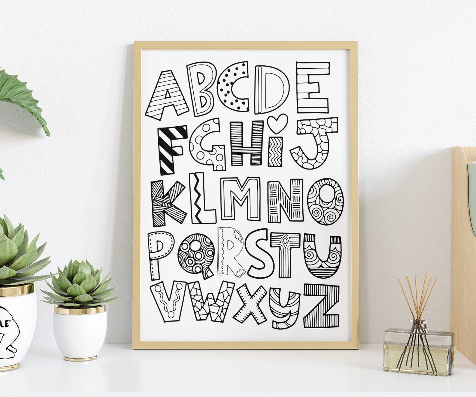 Colouring Page, Alphabet Coloring, Educational Games, Printable Gift ...