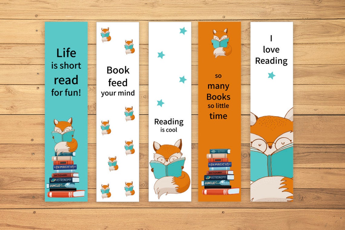 For Book, Printable Bookmarks Template, Printable Gift, Animals ...