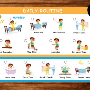 Daily Routine Printable,boy Daily Schedule,lanner Printable,printable ...