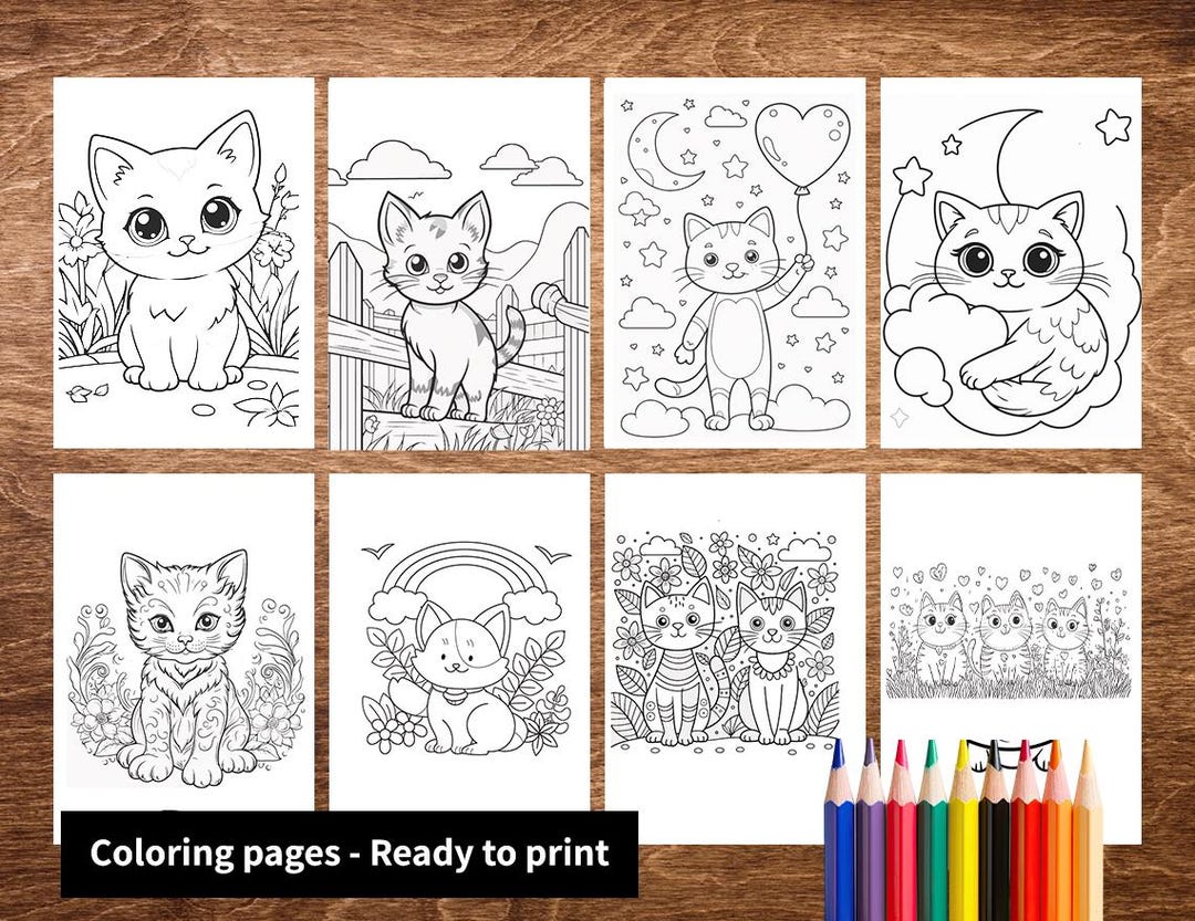 Printable Cat Coloring Pages 12 Cute and Playful Cat Designs Fun Cat ...