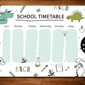 Dinosaur Homeschool Schedule, Printable Schedule,weekly Planner ...